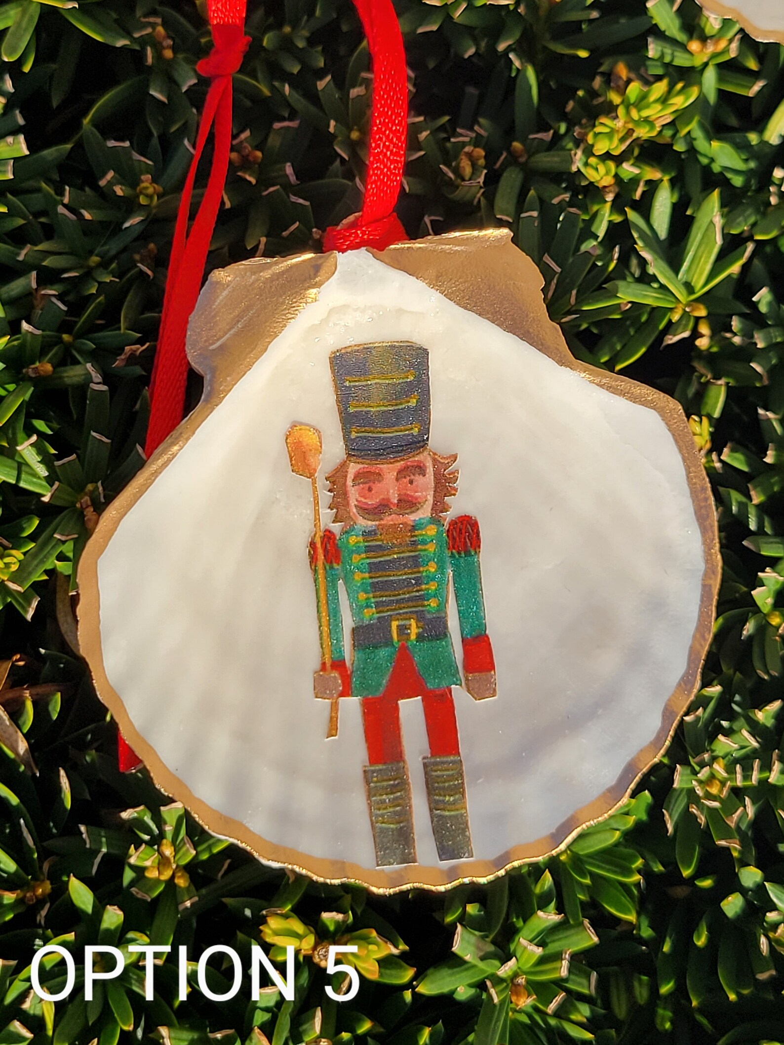 Nutcracker Ballet Themed Decoupage Scallop Shell Christmas Tree ...
