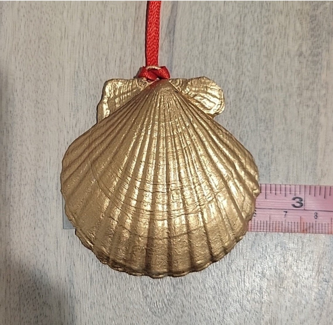 Christmas Tree Decoupage Scallop Shell Holiday Ornament - Etsy