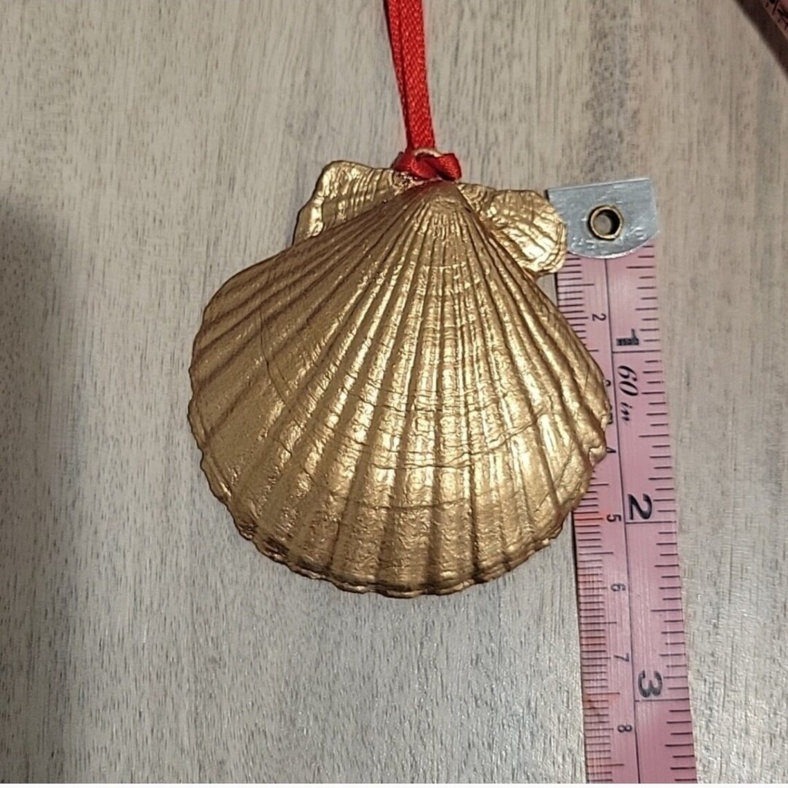 Christmas Tree Decoupage Scallop Shell Holiday Ornament - Etsy