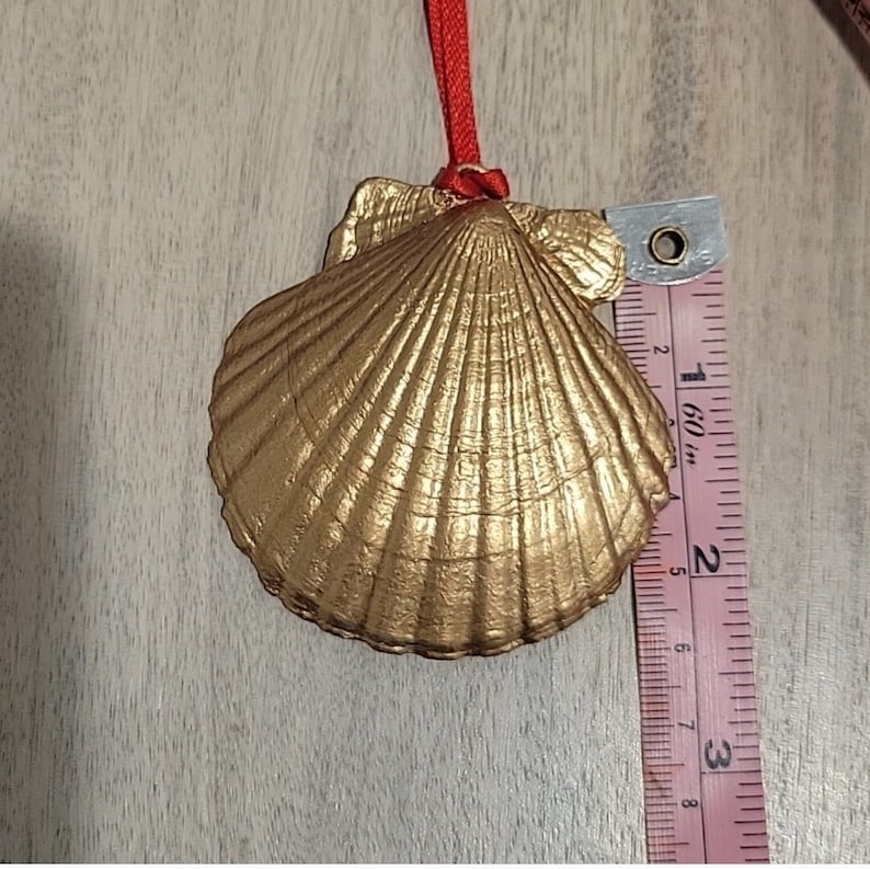 Christmas Tree Decoupage Scallop Shell Holiday Ornament - Etsy