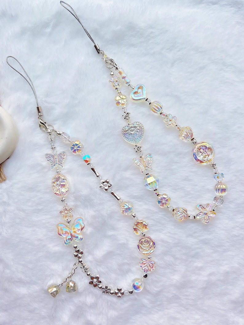 Champagne Crystal Beaded Phone Charm: Vintage Raindrop Wristlet - Etsy