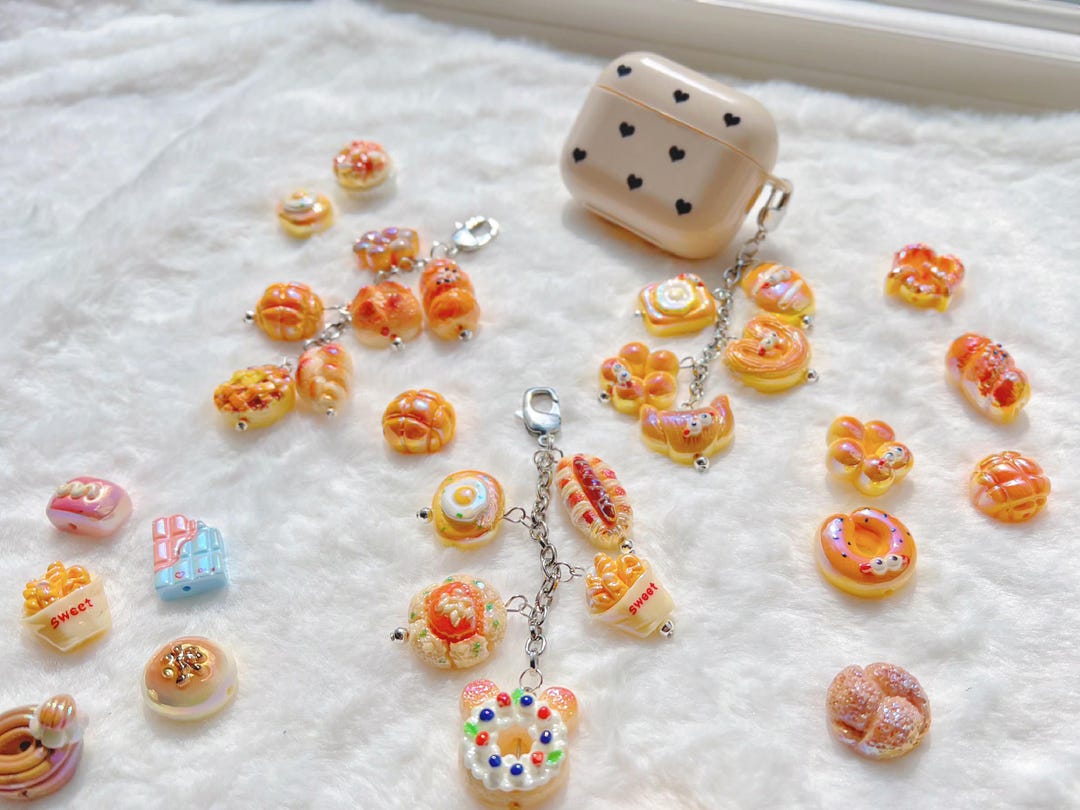 Customizable Bakery Charm Keychain | Cute Miniature Bread Bag Charm ...