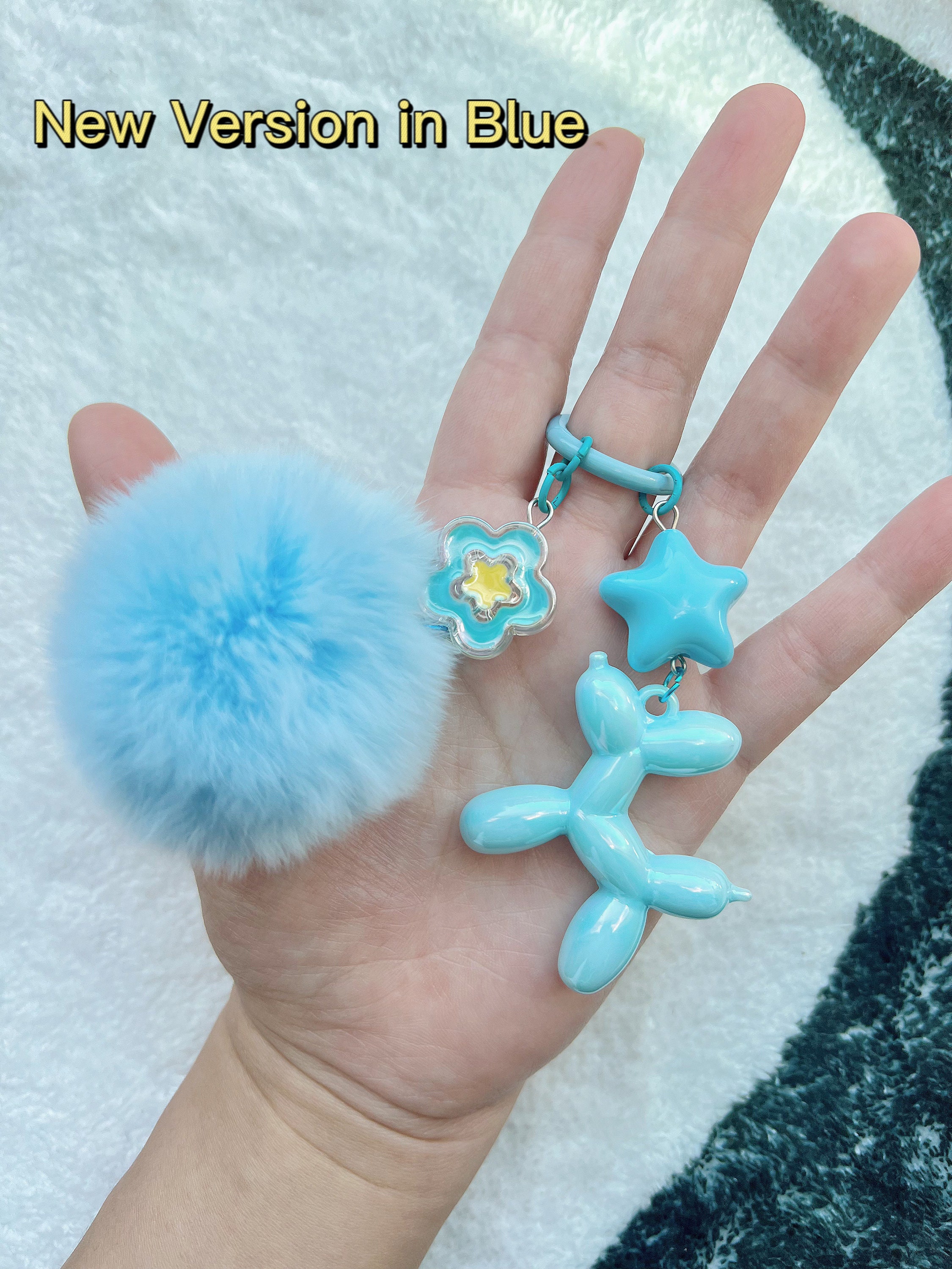 Adorable Balloon Pup Fluff Keychain Trendy and Fun Bag Charm - Etsy