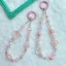 Blush Pink Beaded Keychain: Handmade Phone Charm Strap - Etsy