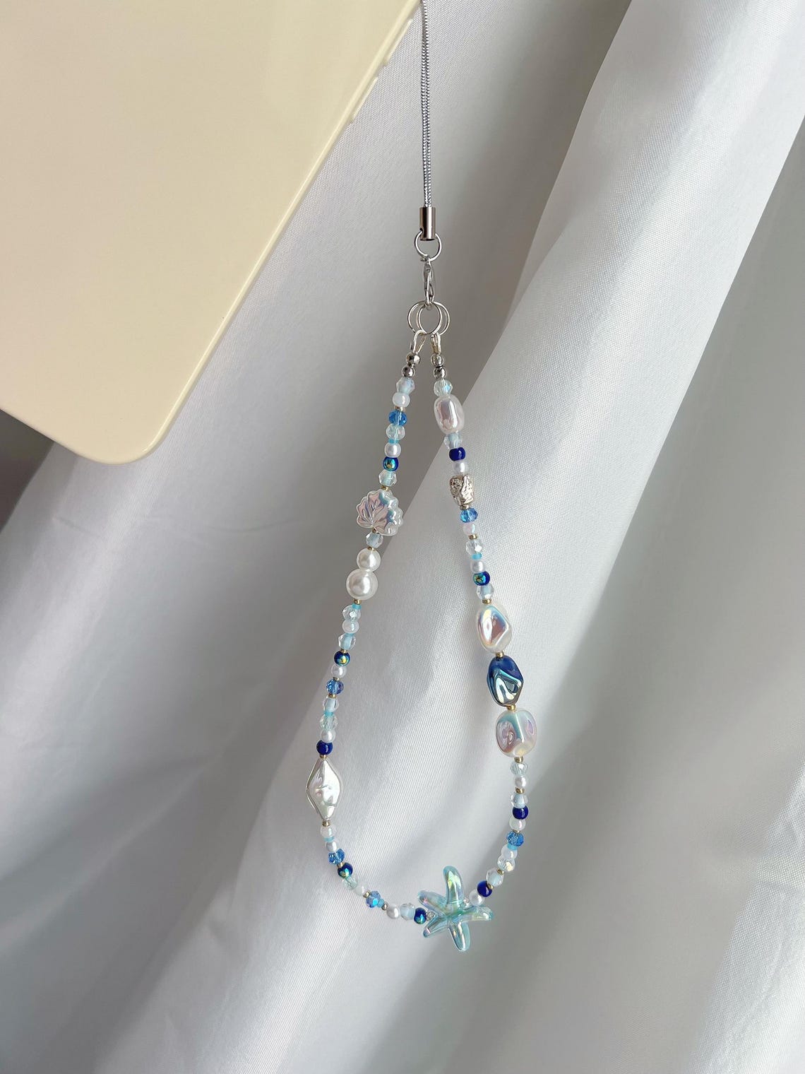 Beaded Phone Charm: Coastal Starfish Shell Phone Lanyard - Etsy
