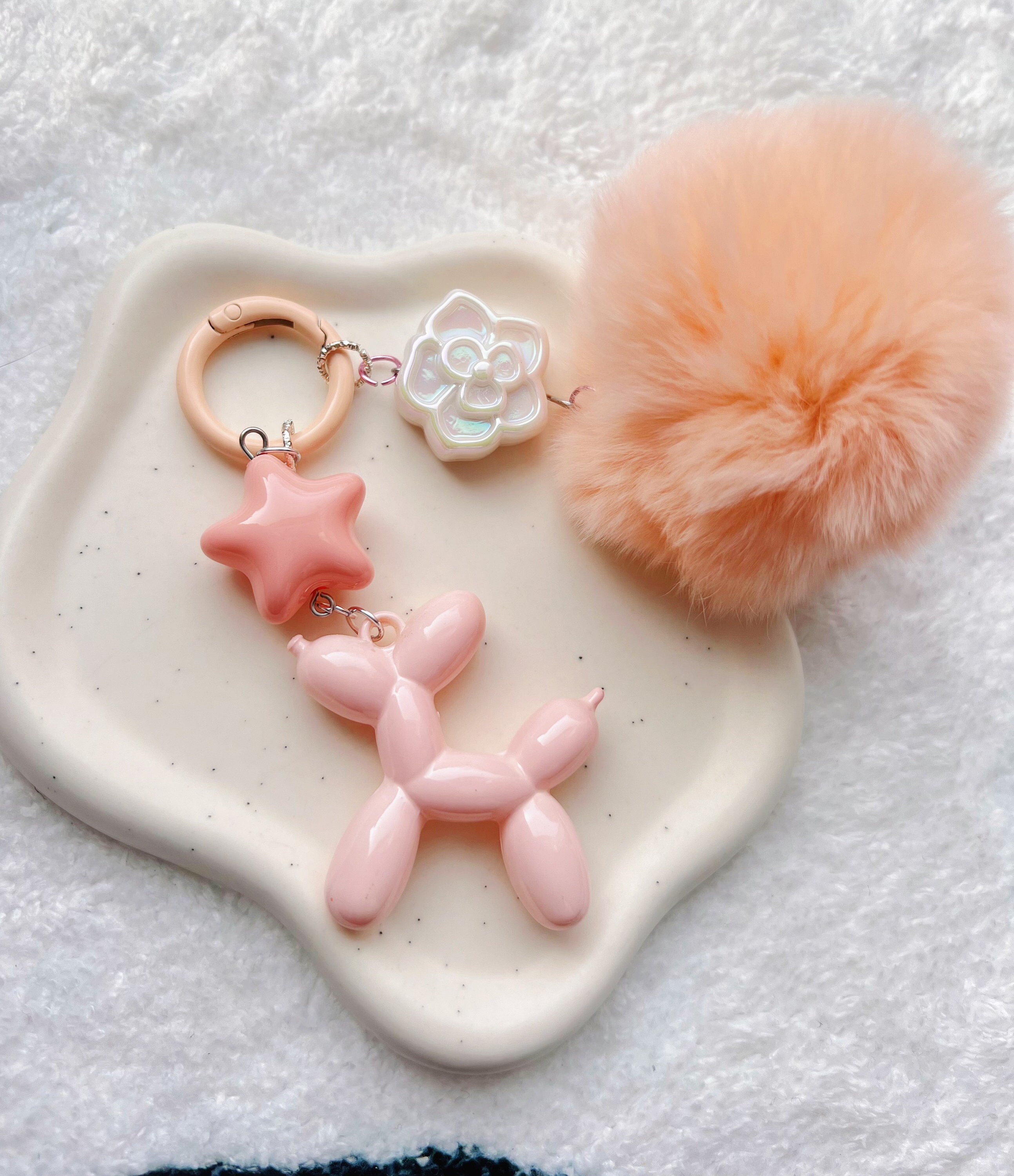 Adorable Balloon Pup Fluff Keychain Trendy and Fun Bag Charm - Etsy