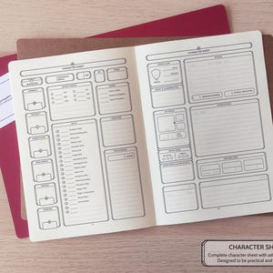 D&D 5e Character Book + Character Sheet (A5 and Half Letter Booklets ...