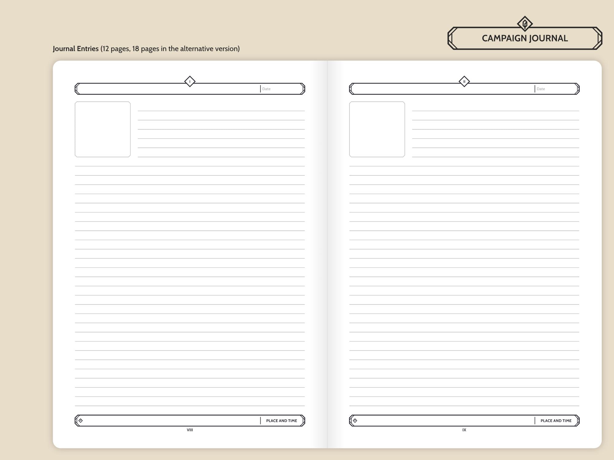 D&D 5e Campaign Journal + Party Sheet (A5 and Half Letter Booklets, PDF ...