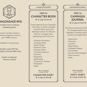 D&D 5e Character Spellbook + Spell Cards (A5 and Half Letter Booklets ...