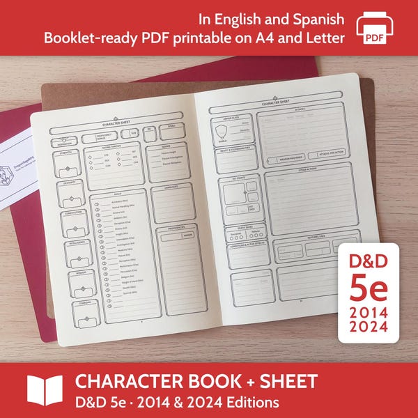 Dnd 5e 2024 character sheet fillable pdf - Etsy Italia