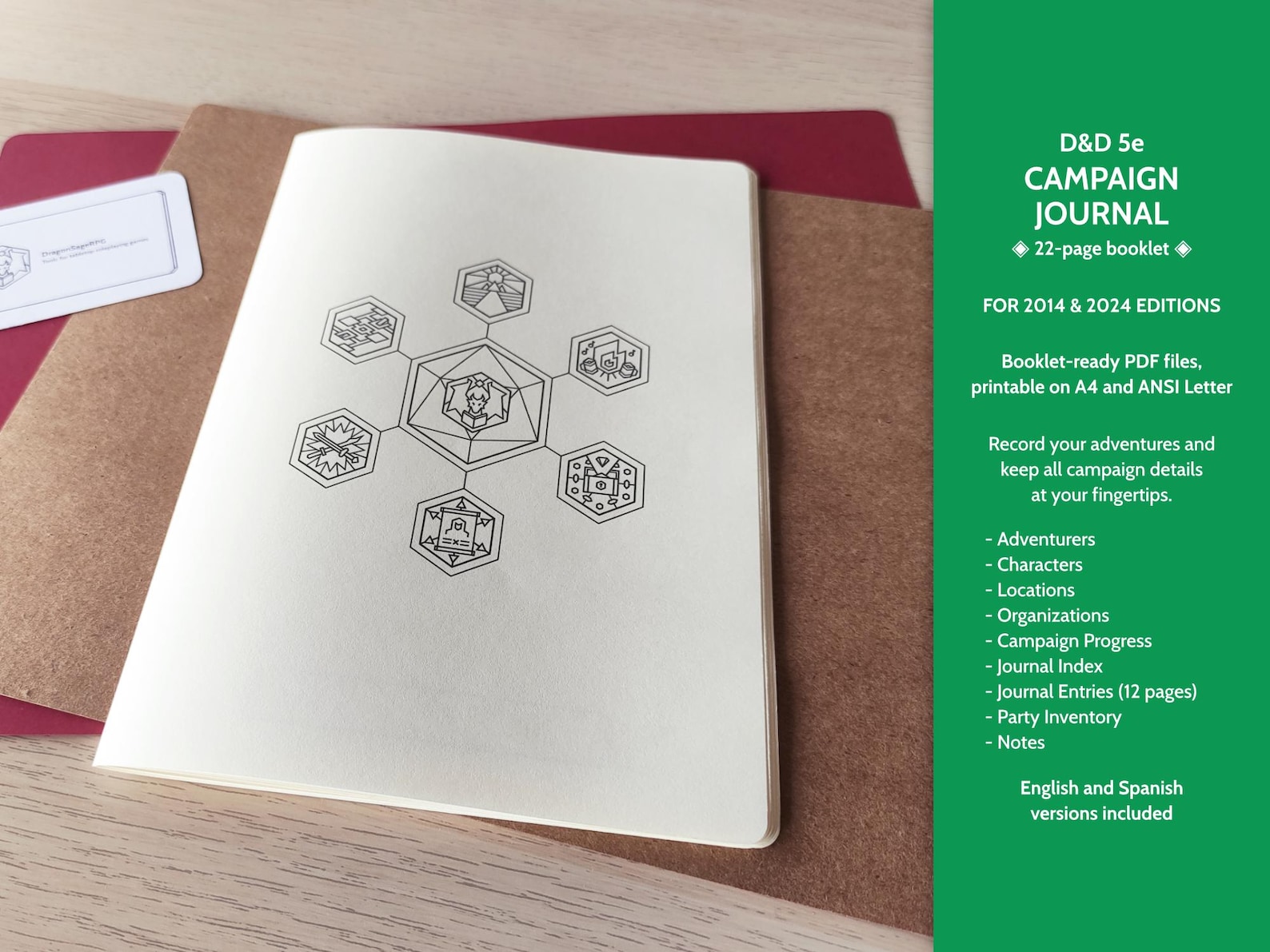 D&D 5e Campaign Journal + Party Sheet (A5 and Half Letter Booklets, PDF ...