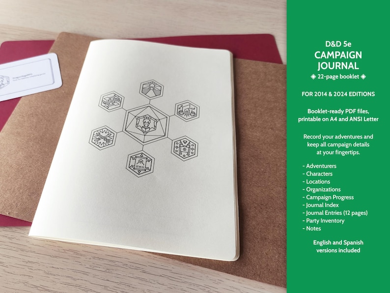D&D 5e Campaign Journal + Party Sheet (A5 and Half Letter Booklets, PDF ...