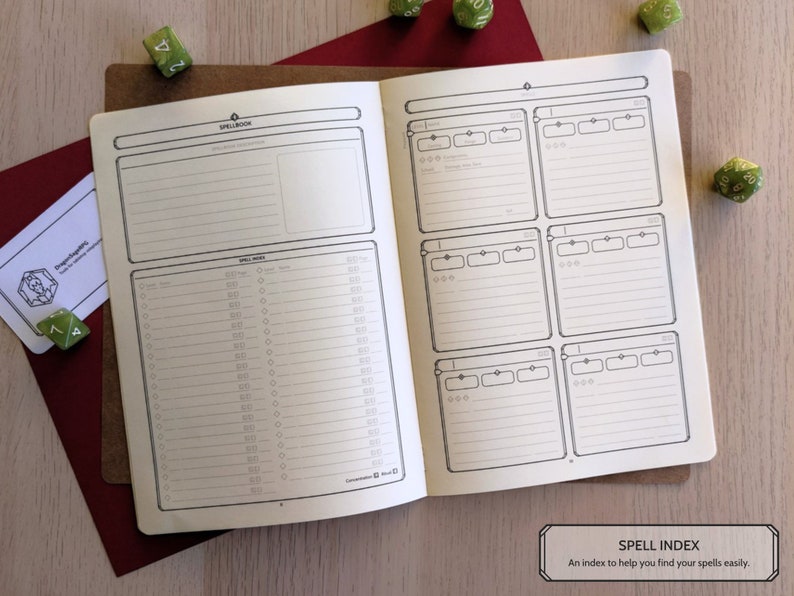 D&D 5e Character Spellbook Spell Cards A5 and Half Letter Booklets, PDF ...