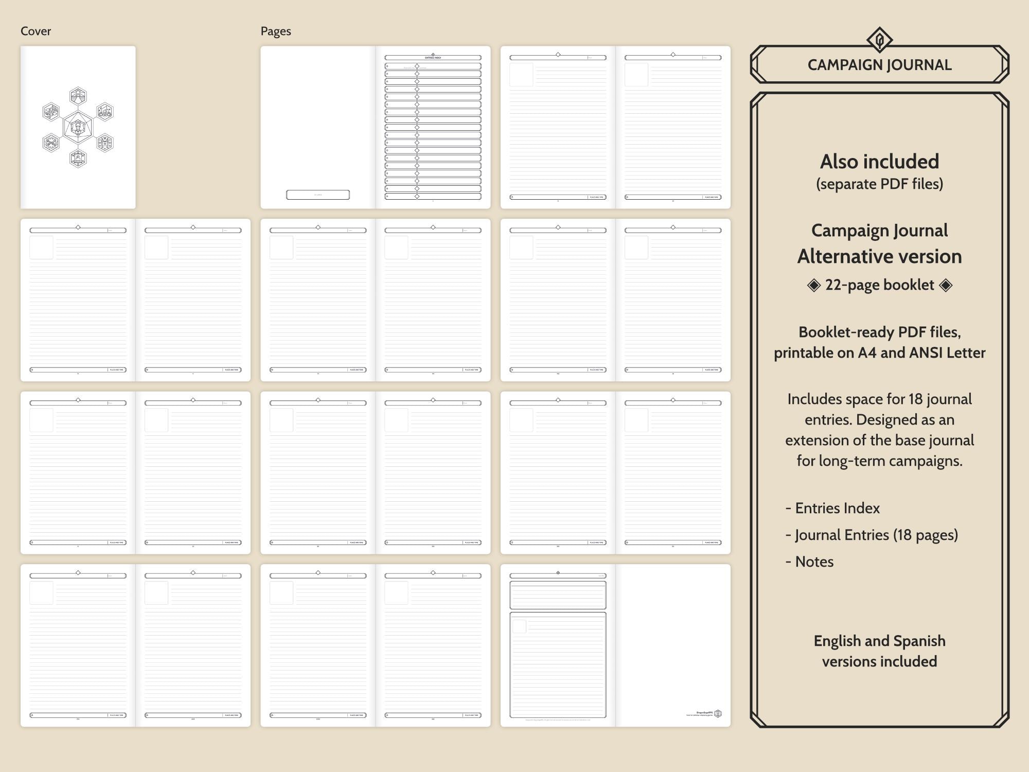 D&D 5e Campaign Journal + Party Sheet (A5 and Half Letter Booklets, PDF ...