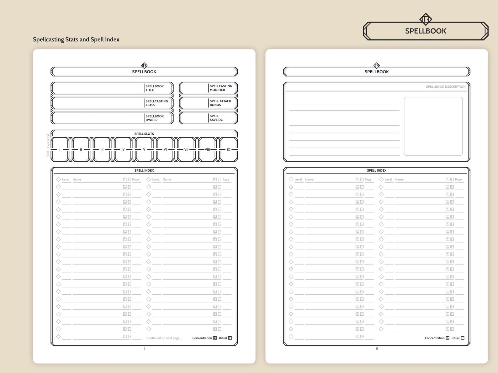 D&D 5e Character Spellbook + Spell Cards (A5 and Half Letter Booklets ...