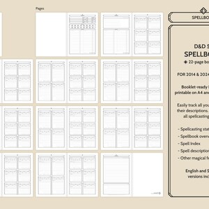 D&D 5e Character Spellbook + Spell Cards (A5 and Half Letter Booklets ...