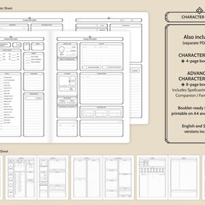 D&D 5e Character Book + Character Sheet (A5 and Half Letter Booklets ...