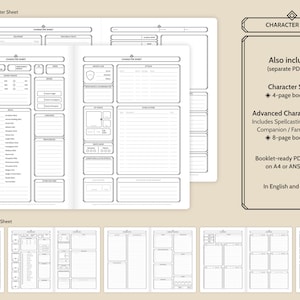 D&D 5e Character Book Character Sheet A5 and Half Letter Booklets, PDF ...
