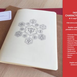 D&D 5e Character Book + Character Sheet (A5 and Half Letter Booklets ...