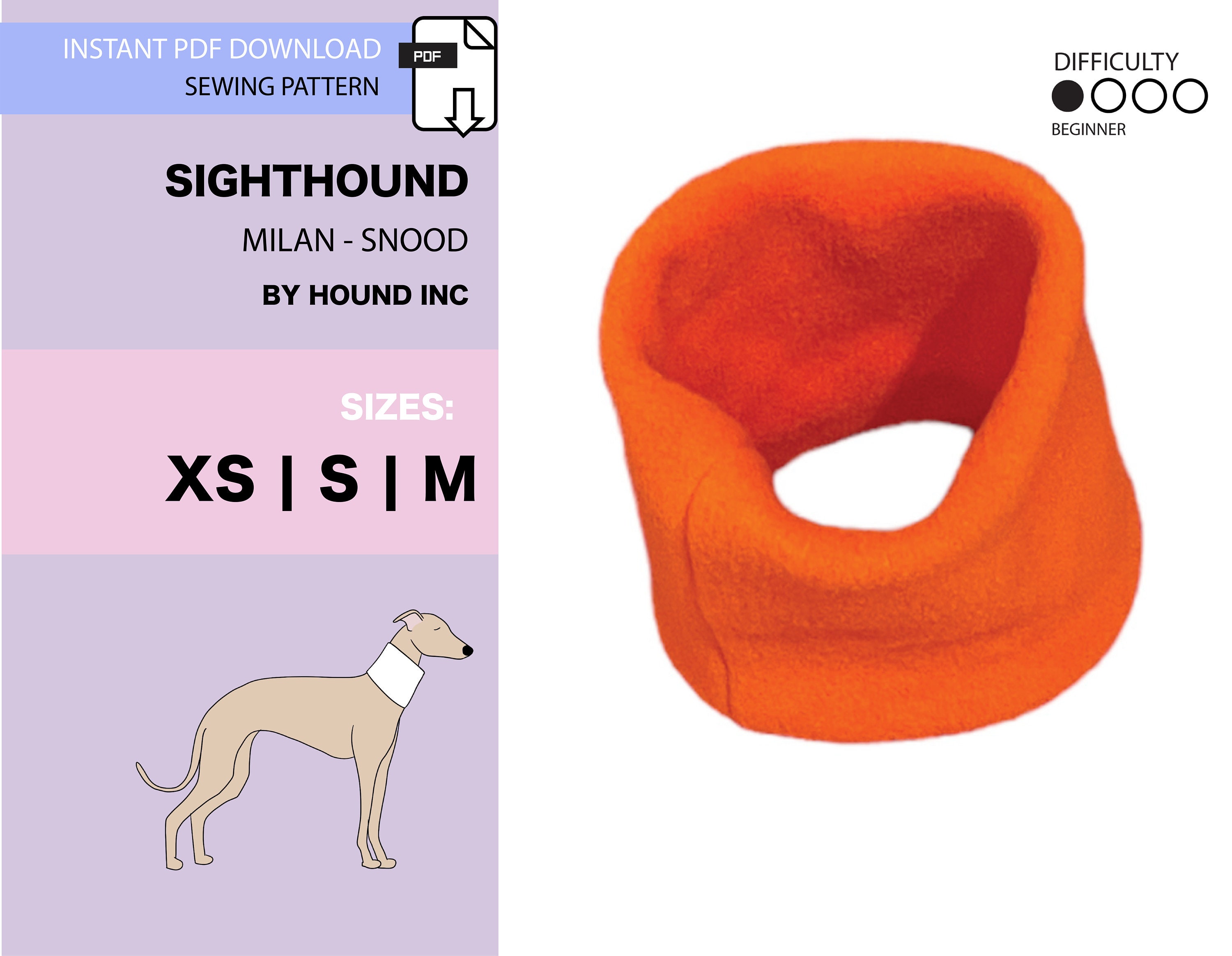 Sewing Pattern for Italian Greyhound Snood Scarf Neck Warmer - Etsy