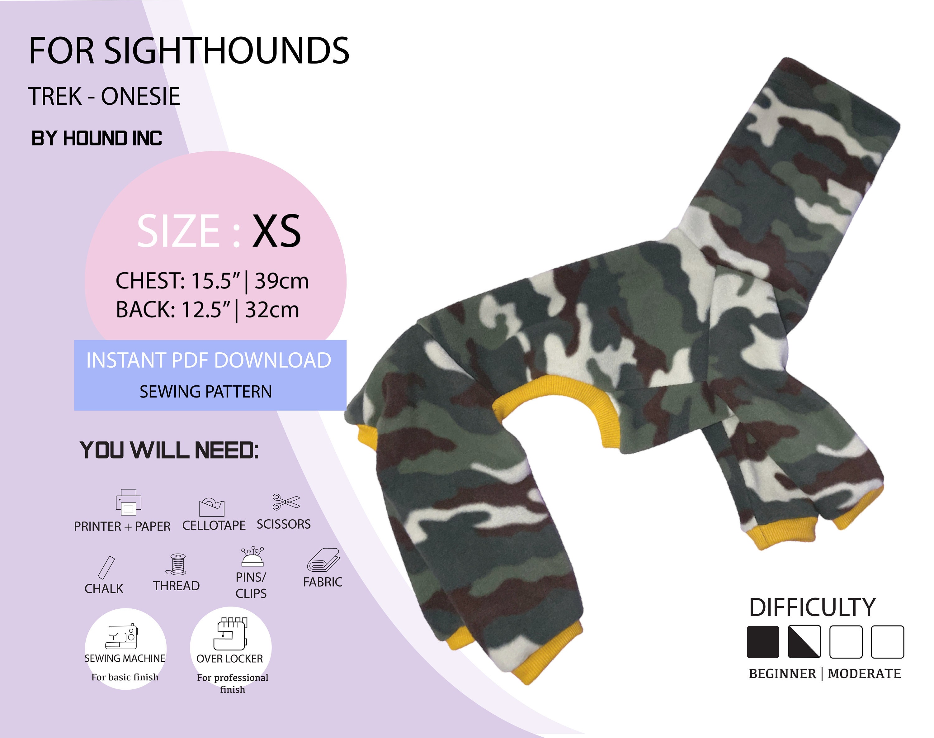 Sewing Pattern for Italian Greyhound Onesie / Jumpsuit / Pjs / - Etsy