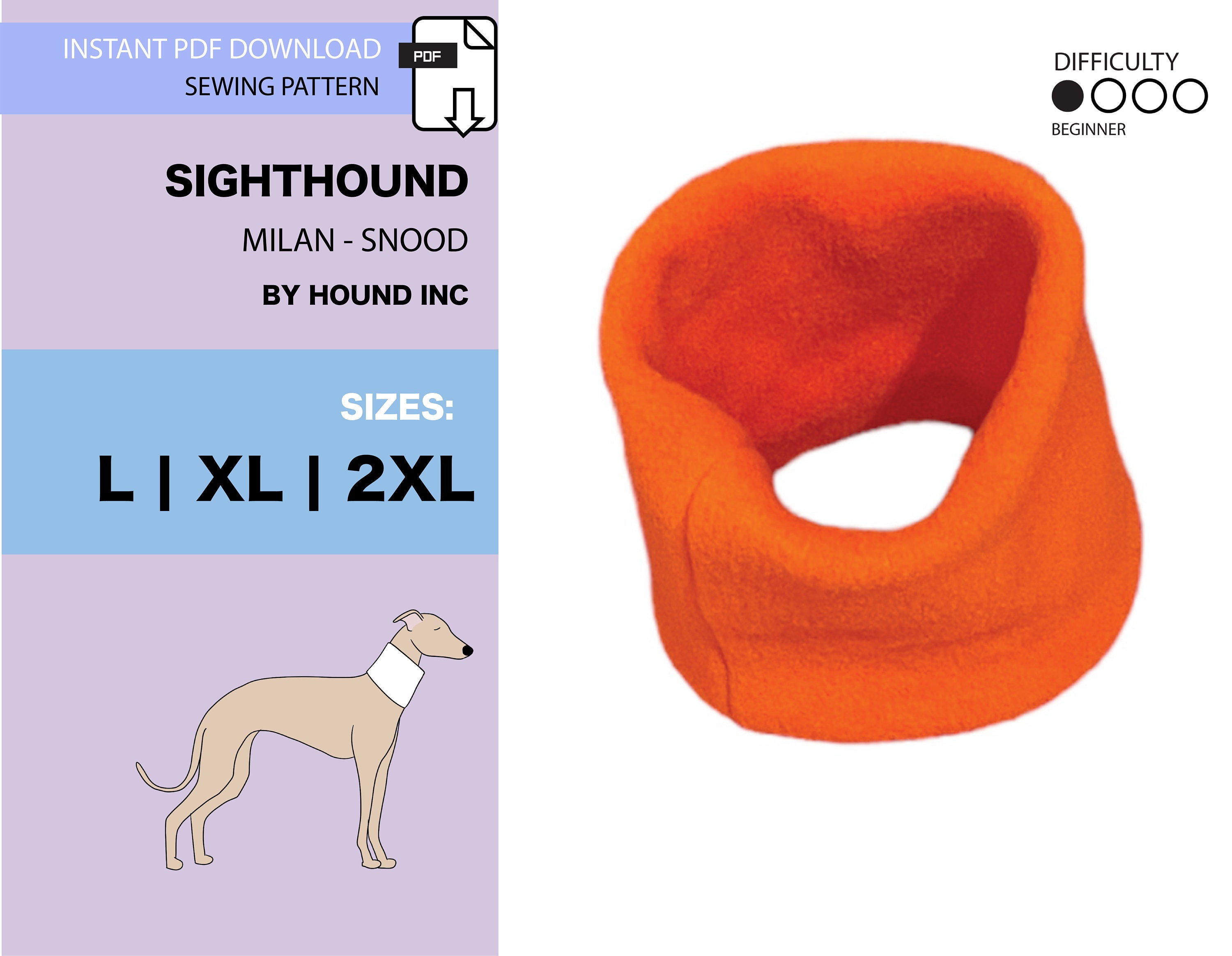 Sewing Pattern for Italian Greyhound Snood Scarf Neck Warmer - Etsy