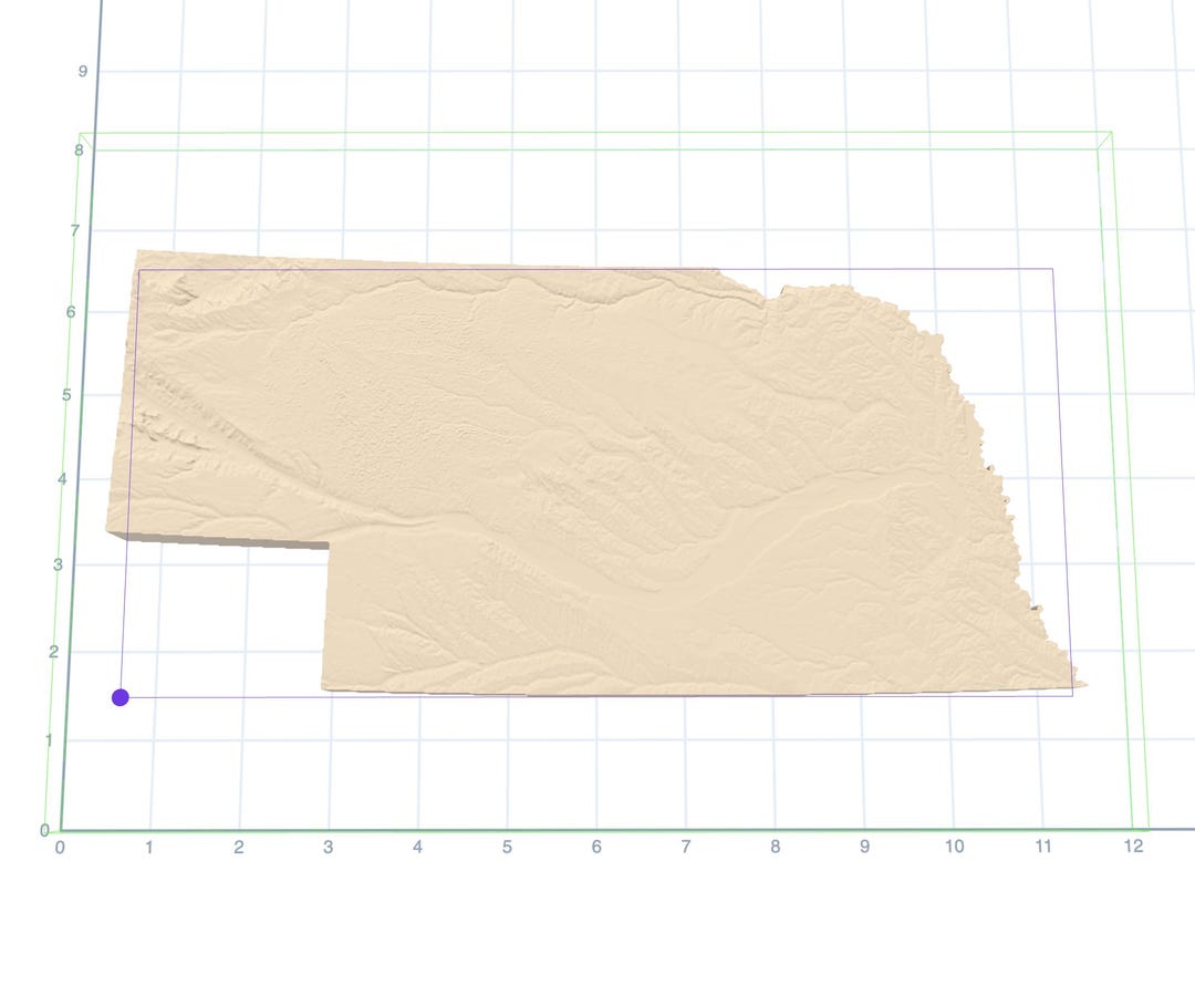 Nebraska Topographic STL File | State 3D Model for CNC & 3D Printing ...
