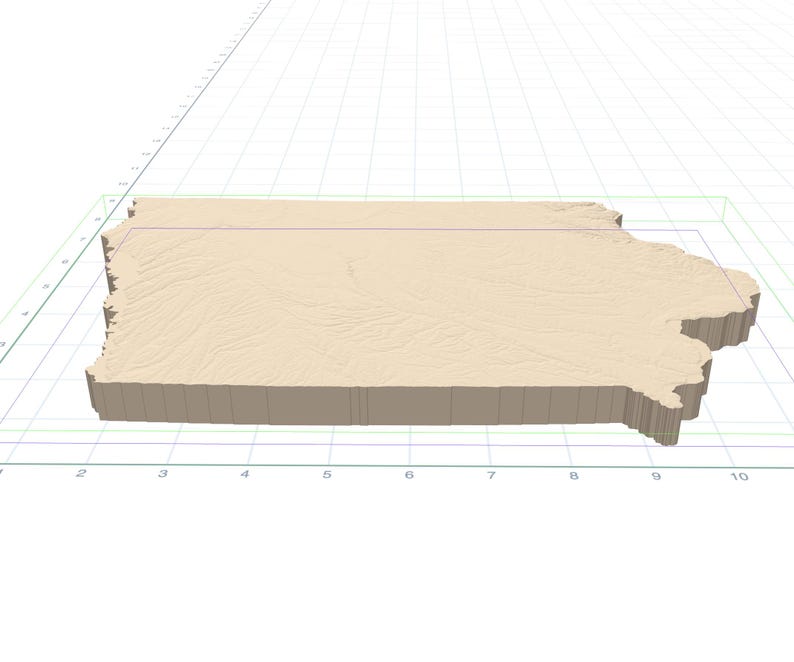 Iowa Topographic STL File | State 3D Model for CNC & 3D Printing ...