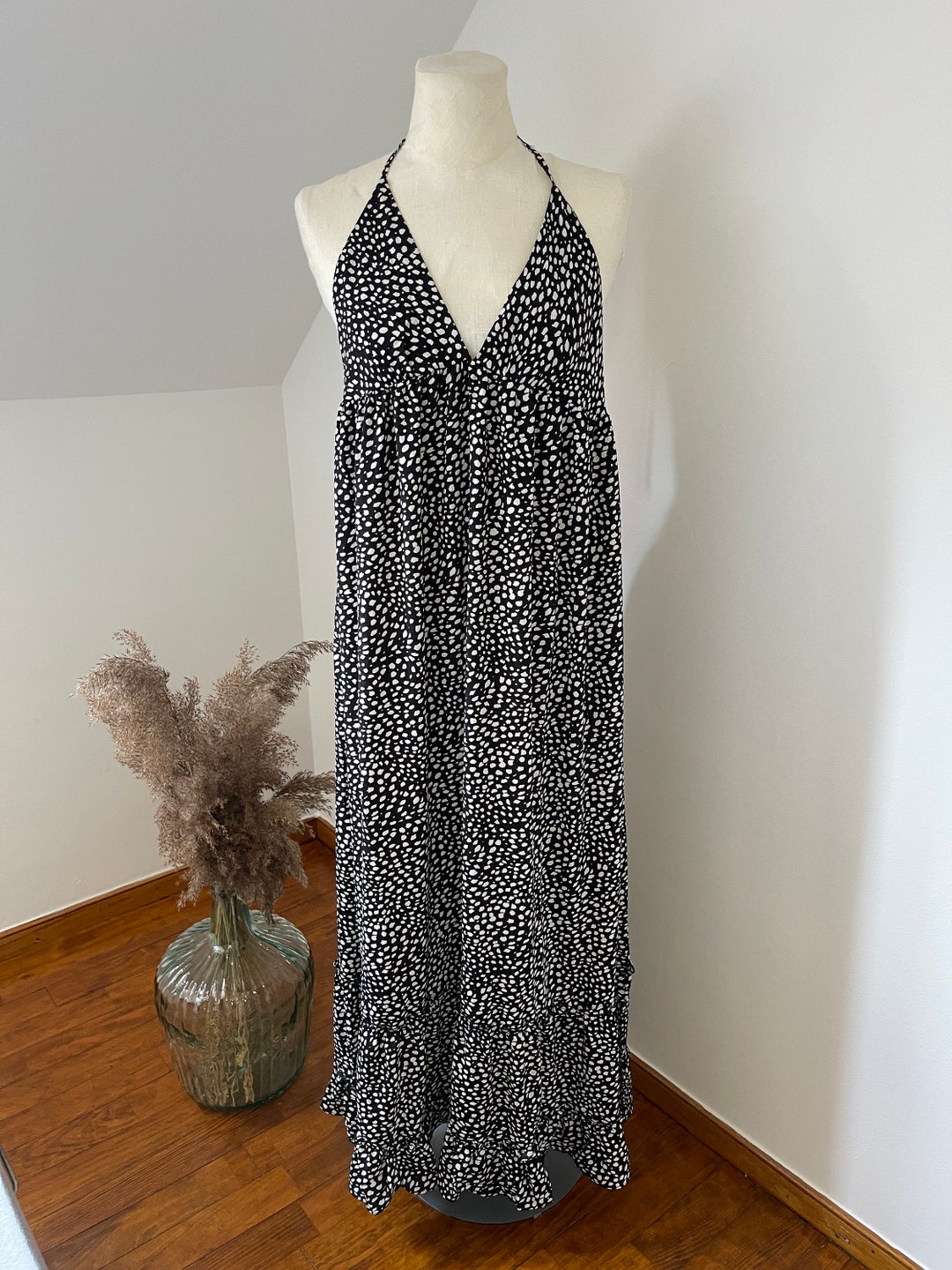 Long Summer Dress With Open Back - Etsy