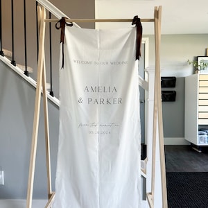 Wedding Linen Sign Stand, Hanging Wedding Sign Stand - Etsy