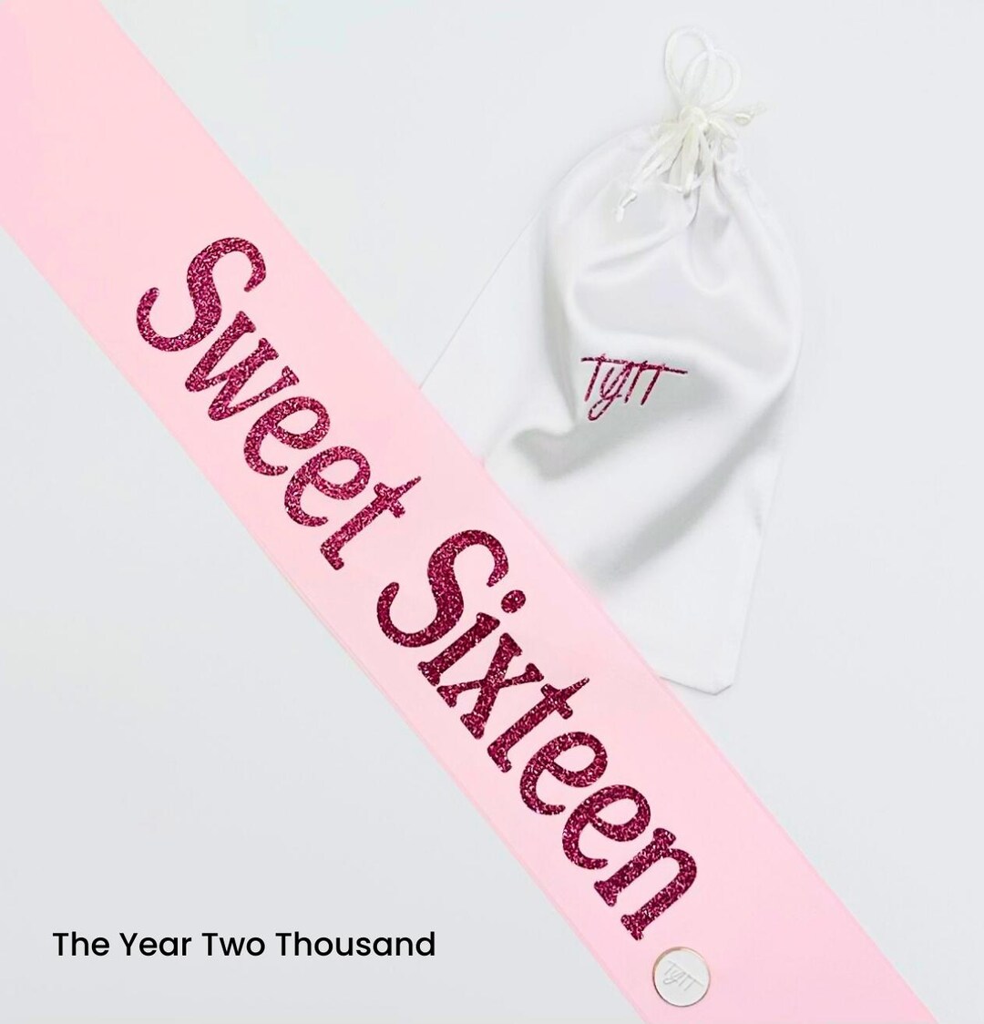 Custom Sweet Sixteen Sash: 16th Birthday Party, Polyester Satin - Etsy