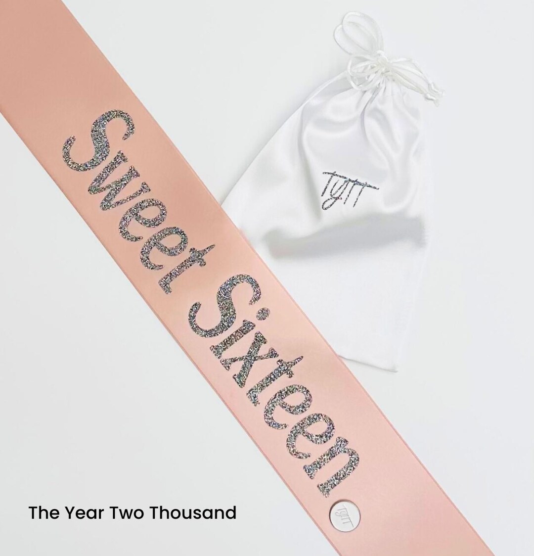 Custom Sweet 16 Birthday Sash: Satin Party Sash - Etsy