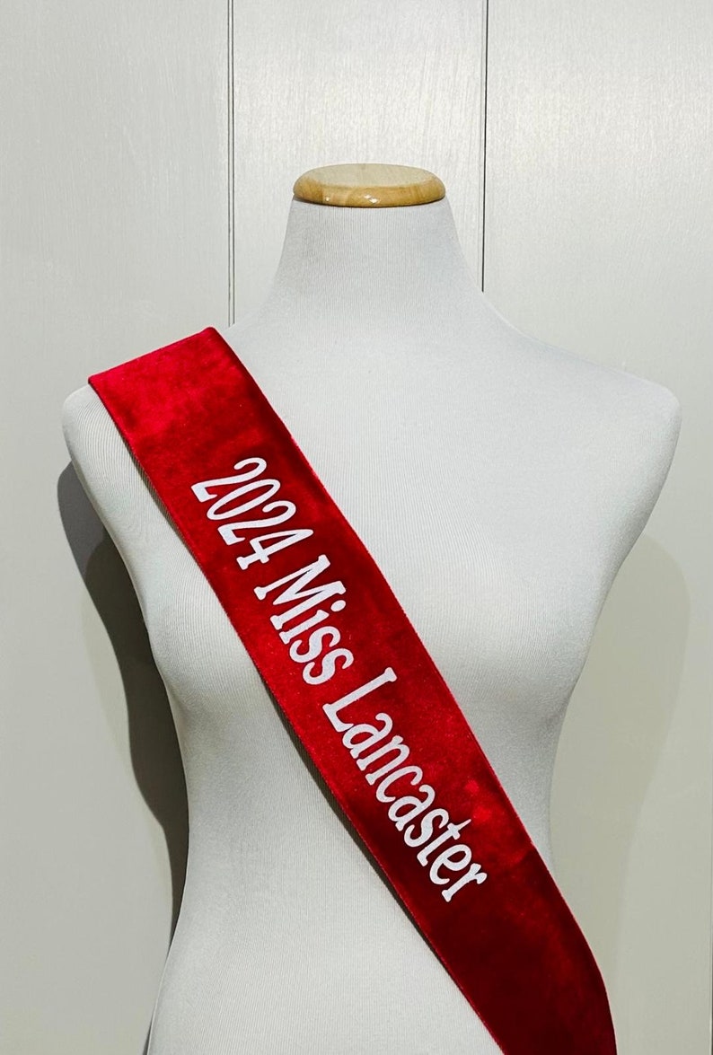 Sash, Personalized Sash, Custom Pageant Sash, Velvet Sash, Adjustable ...