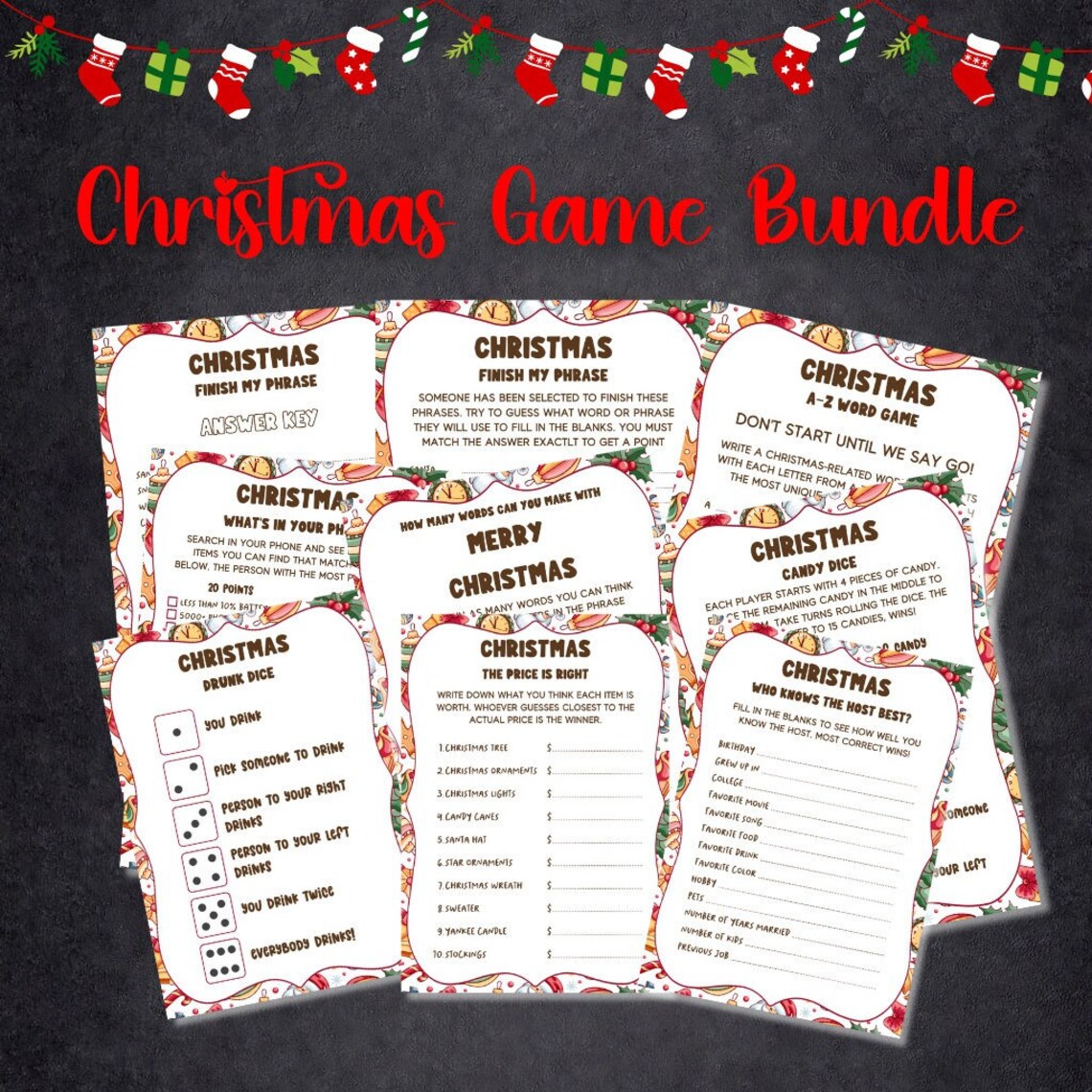 Family Christmas Game Printable, Holiday Game Printable, Christmas ...