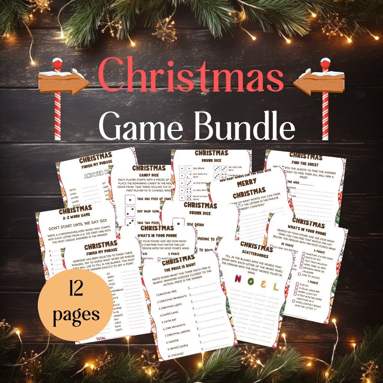 Family Christmas Game Printable, Holiday Game Printable, Christmas ...