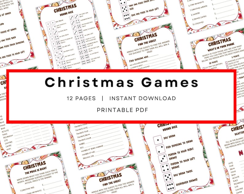 Family Christmas Game Printable, Holiday Game Printable, Christmas ...