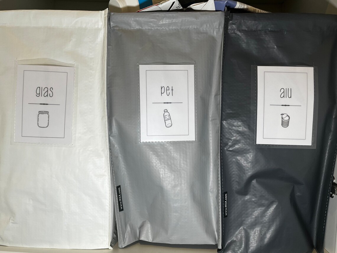 Labels for Recycle Bins Separating Waste Digital Files GERMAN - Etsy