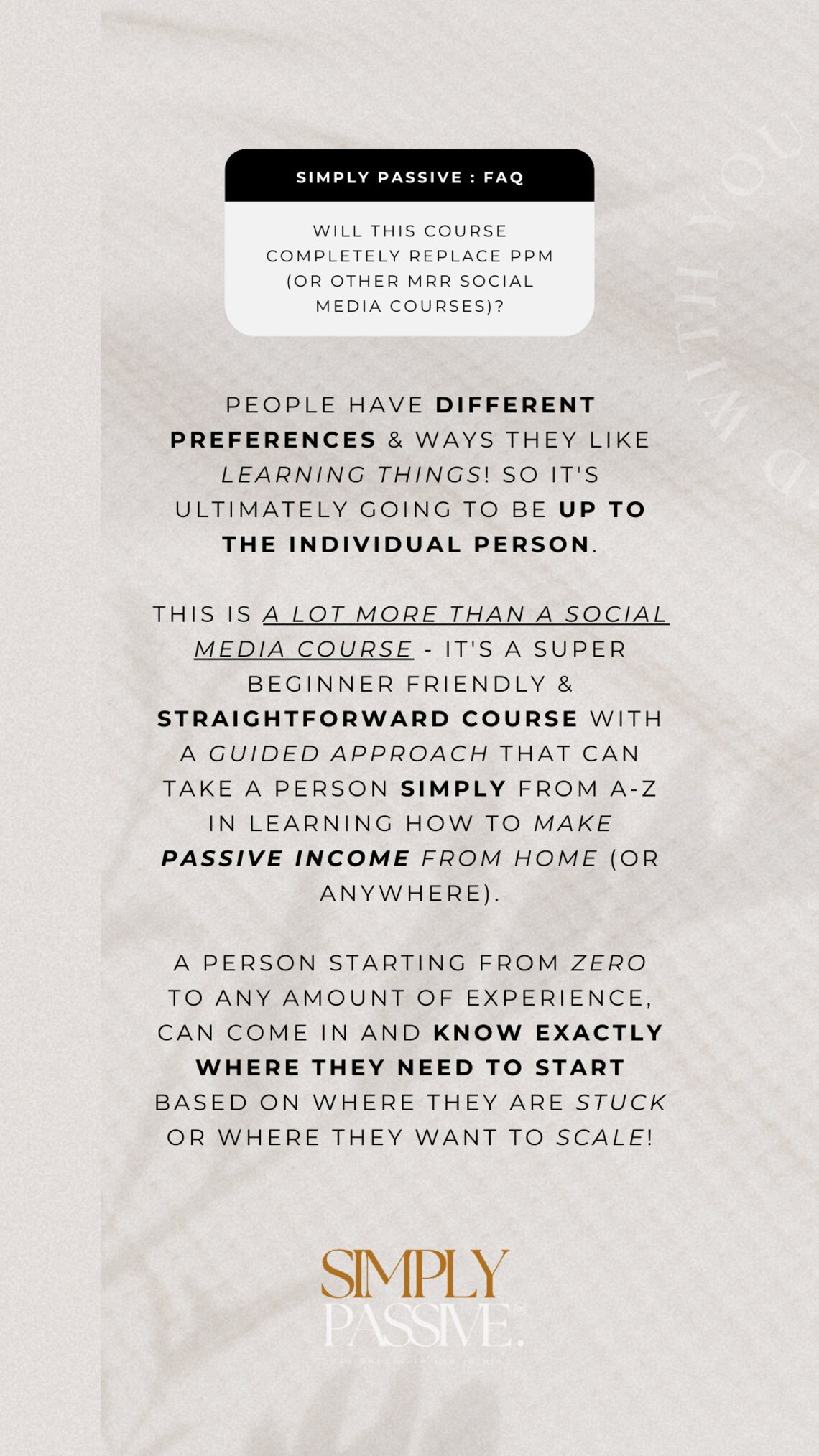 Simply Passive Course for Beginners - Etsy
