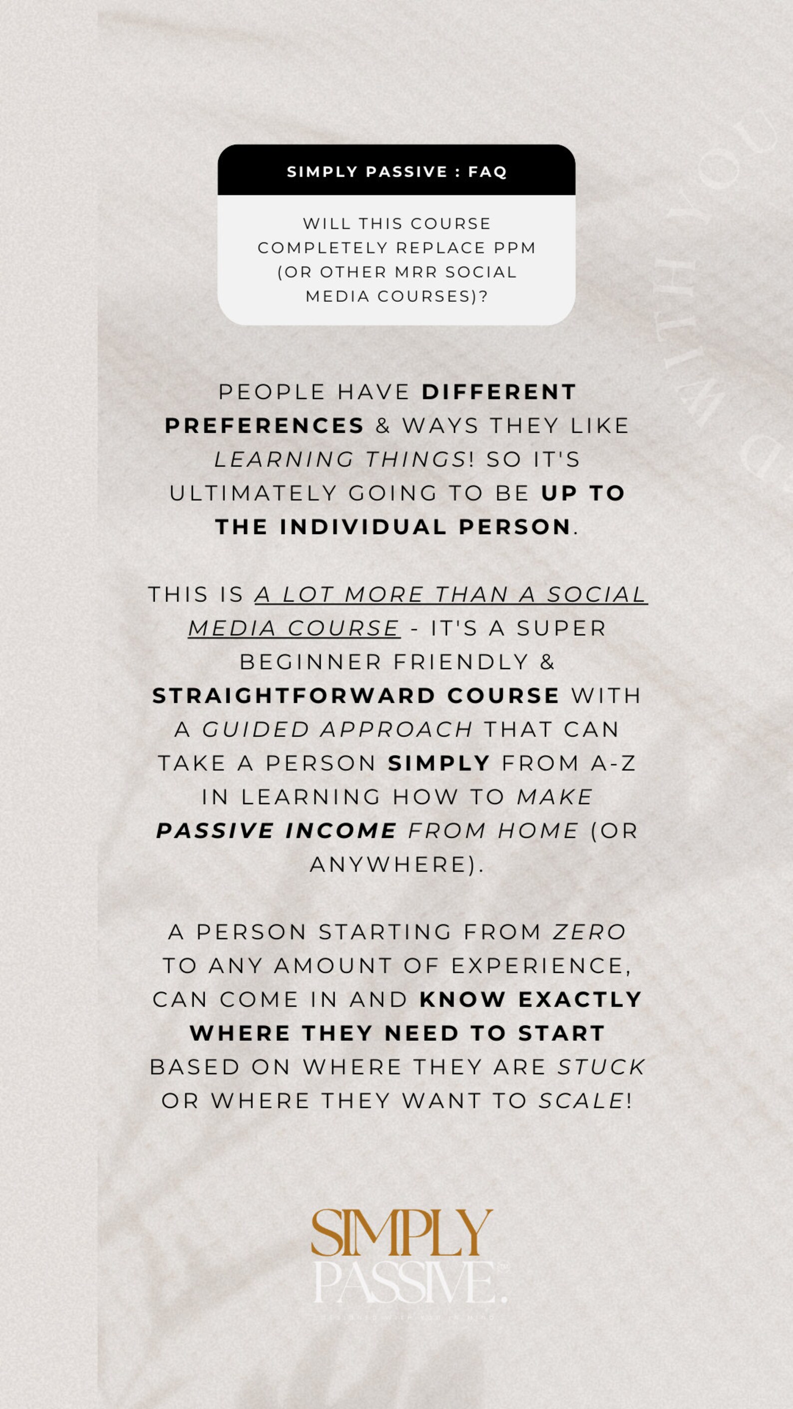 Simply Passive Course for Beginners - Etsy
