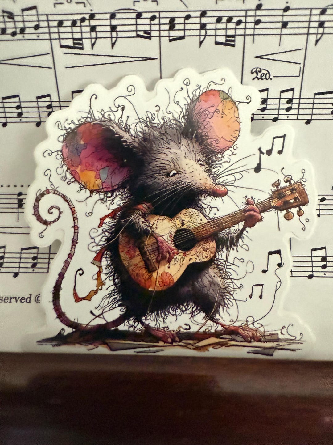 Guitar Sticker 3” Scrappy Mouse Sticker - Etsy