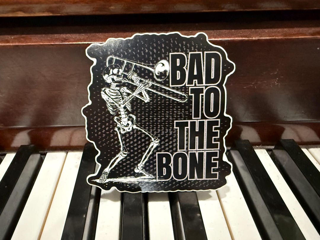 Trombone Sticker - Label- Slide to Play - Etsy