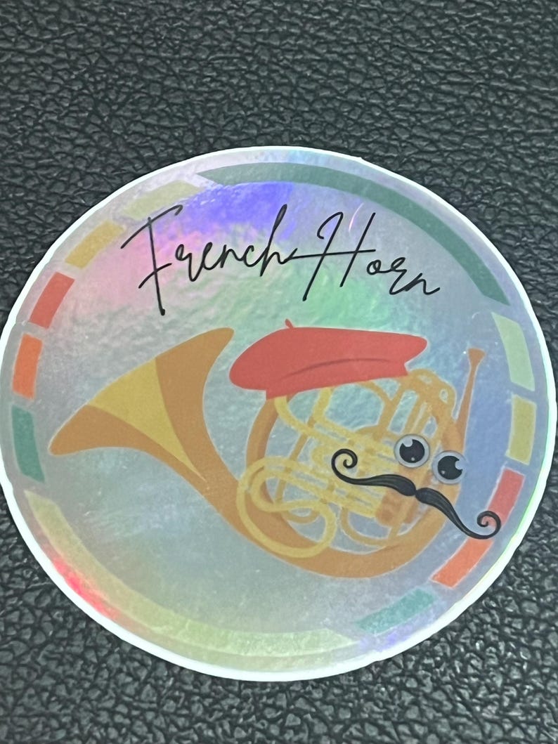 French Horn Logo Sticker - Etsy