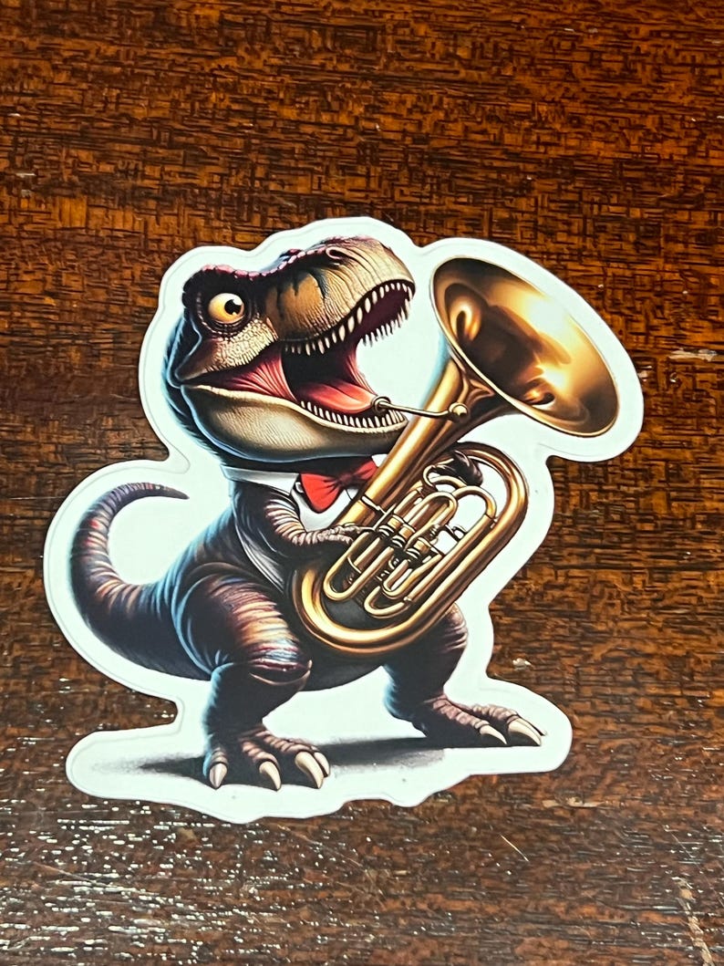 Tubasauras Tuba Dinosaur Sticker - Etsy