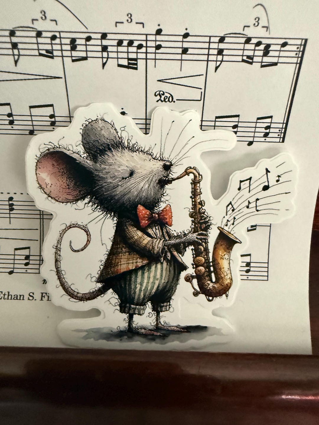 Saxaphone Bowtie Mouse 3” Sticker - Etsy