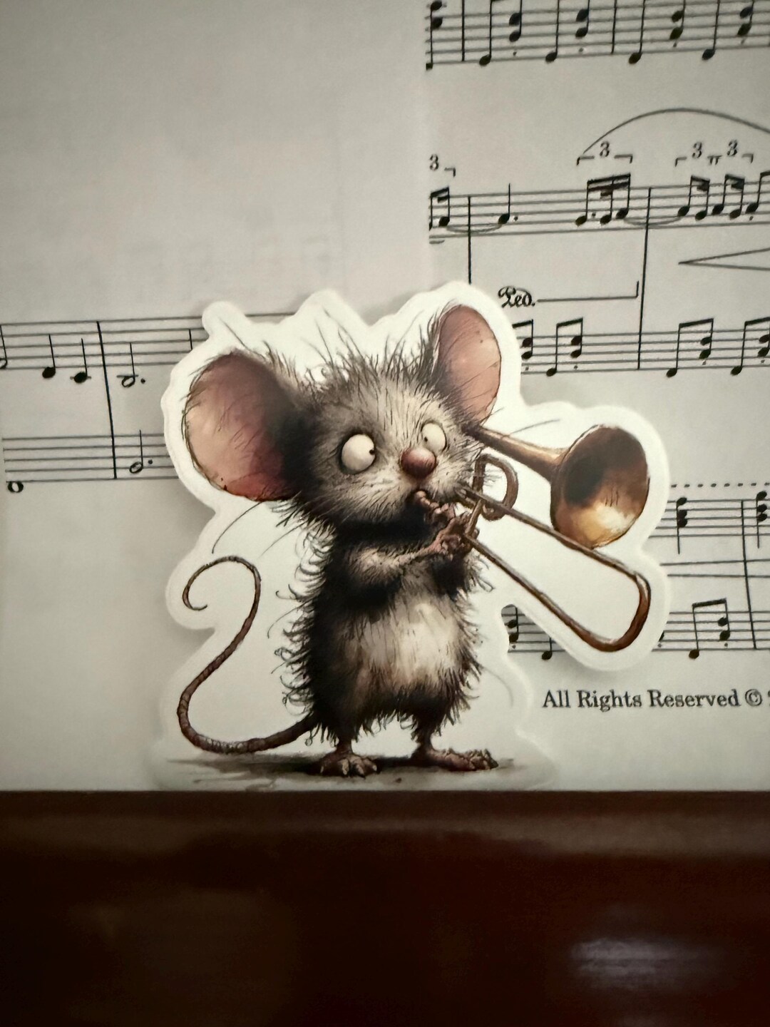 Trombone Mouse Sticker - Etsy