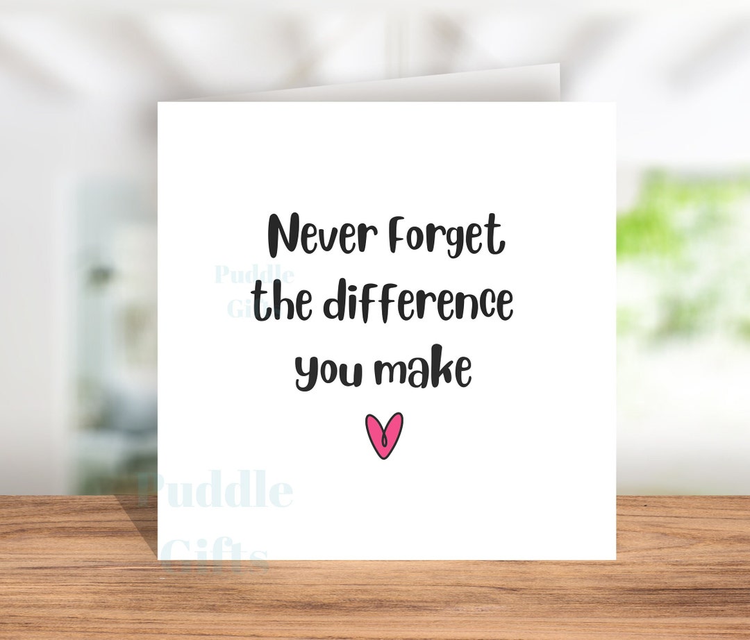 Never Forget the Difference Card, Thank You Card - Etsy