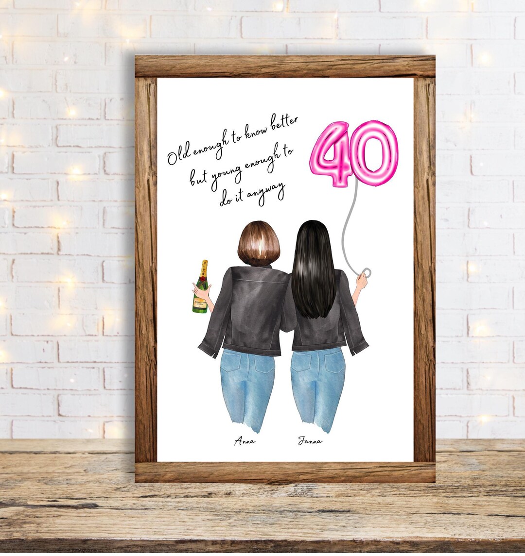 40th Birthday Best Friend Personalised Print Gift - Etsy