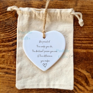 Be Proud Ornament, Thank You Gift , Ceramic Heart - Etsy