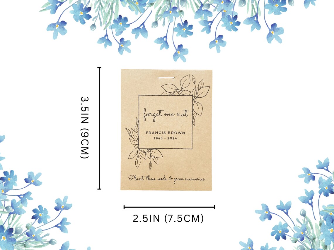 Funeral Keepsakes With Forget Me Not Seeds - Custom Seed Favours ...