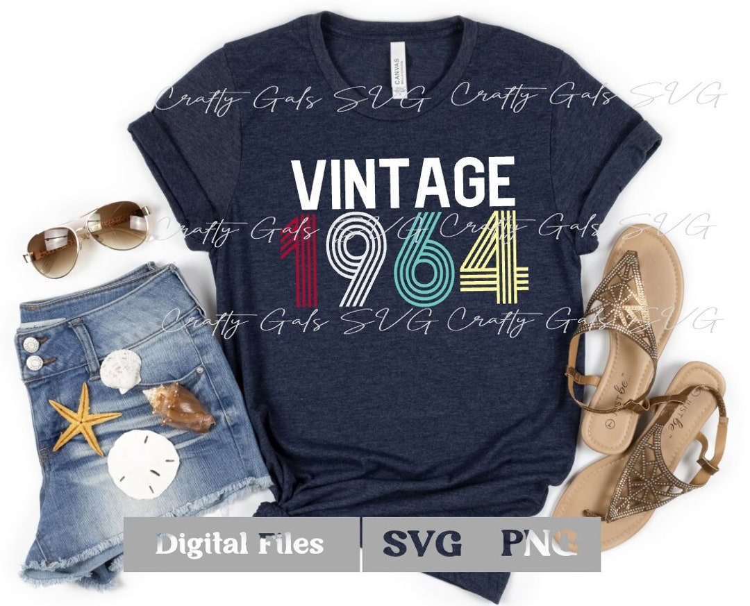 Vintage 1964 SVG, 60th Birthday Design, 1964 Svg, Vintage 1964 Png ...